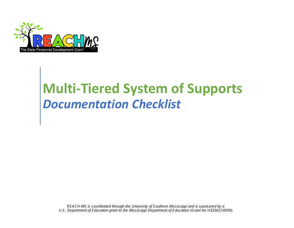Mississippi Multi-Tiered System of Supports Documentation Checklist - Reach-Ms - Fill Out, Sign ...