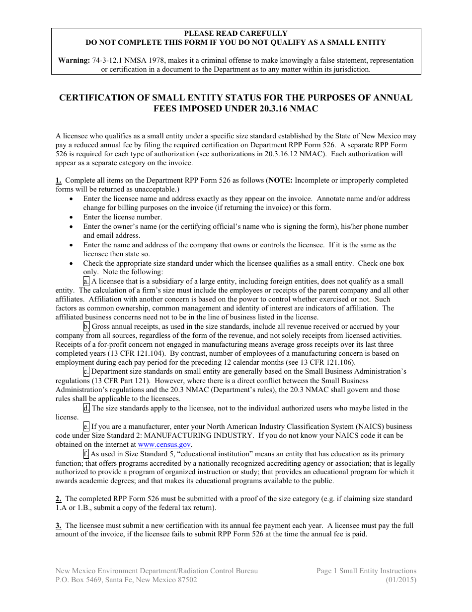 RPP Form 526 - Fill Out, Sign Online and Download Printable PDF, New Mexico | Templateroller