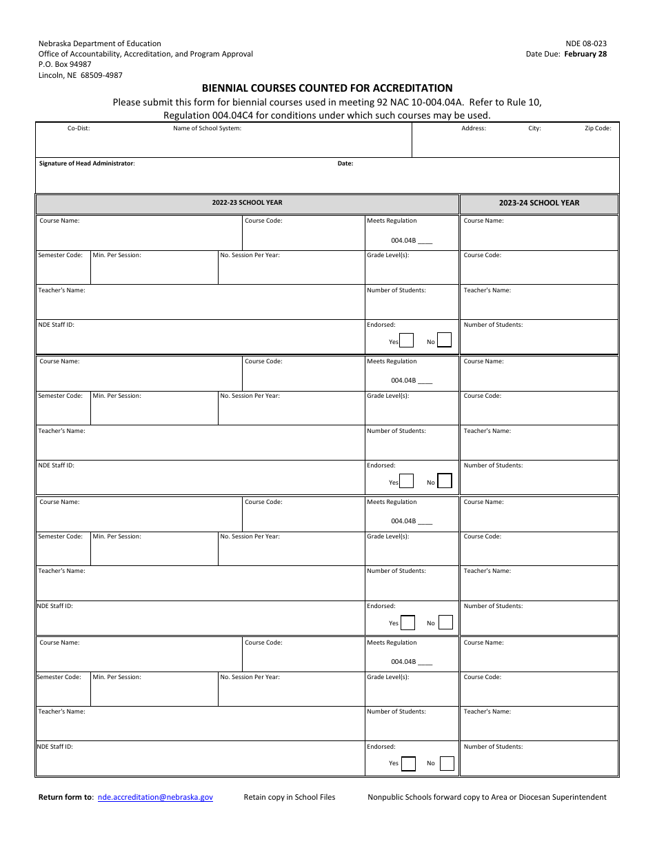 Form NDE08-023 - 2023 - Fill Out, Sign Online and Download Printable ...