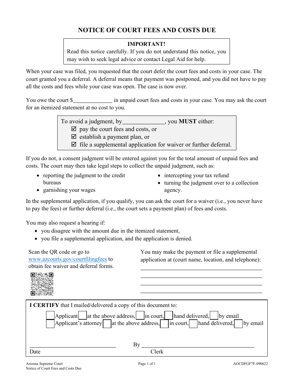 Form AOCDFGF7F - Fill Out, Sign Online and Download Fillable PDF ...
