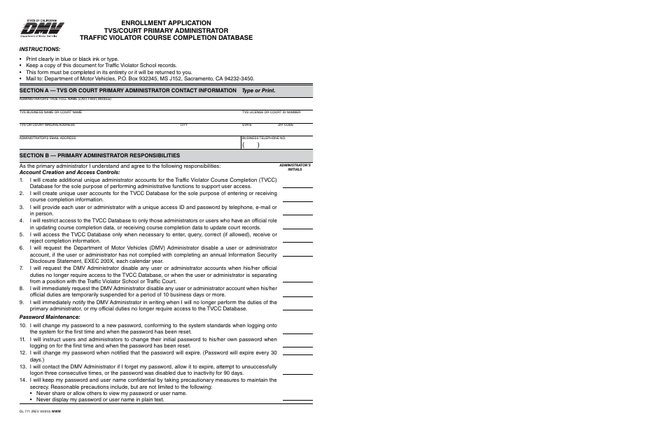 Form OL771 - Fill Out, Sign Online and Download Fillable PDF ...
