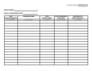 Alabama Controlled Substances - Inventory Log - Fill Out, Sign Online ...