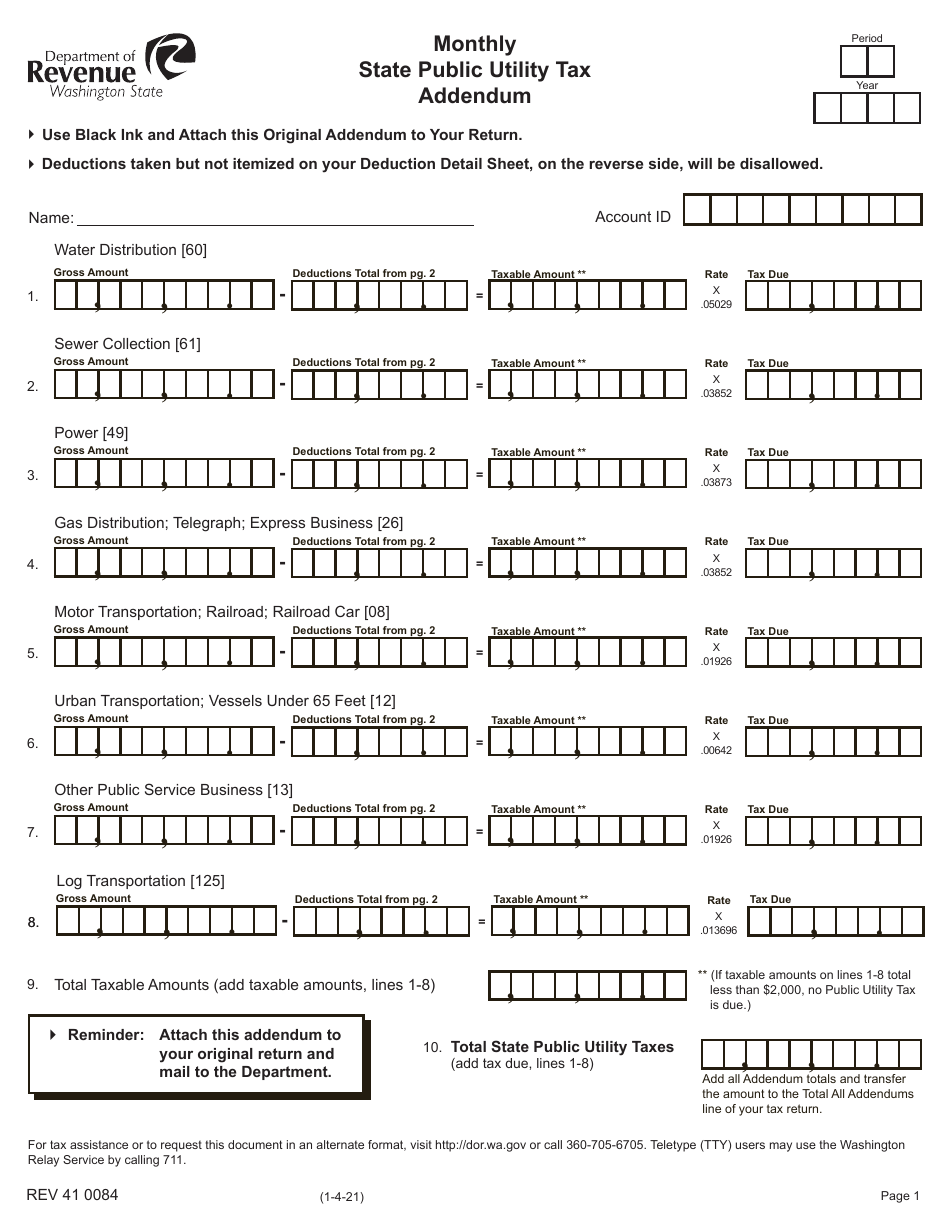 Form REV41 0084 - Fill Out, Sign Online and Download Printable PDF ...