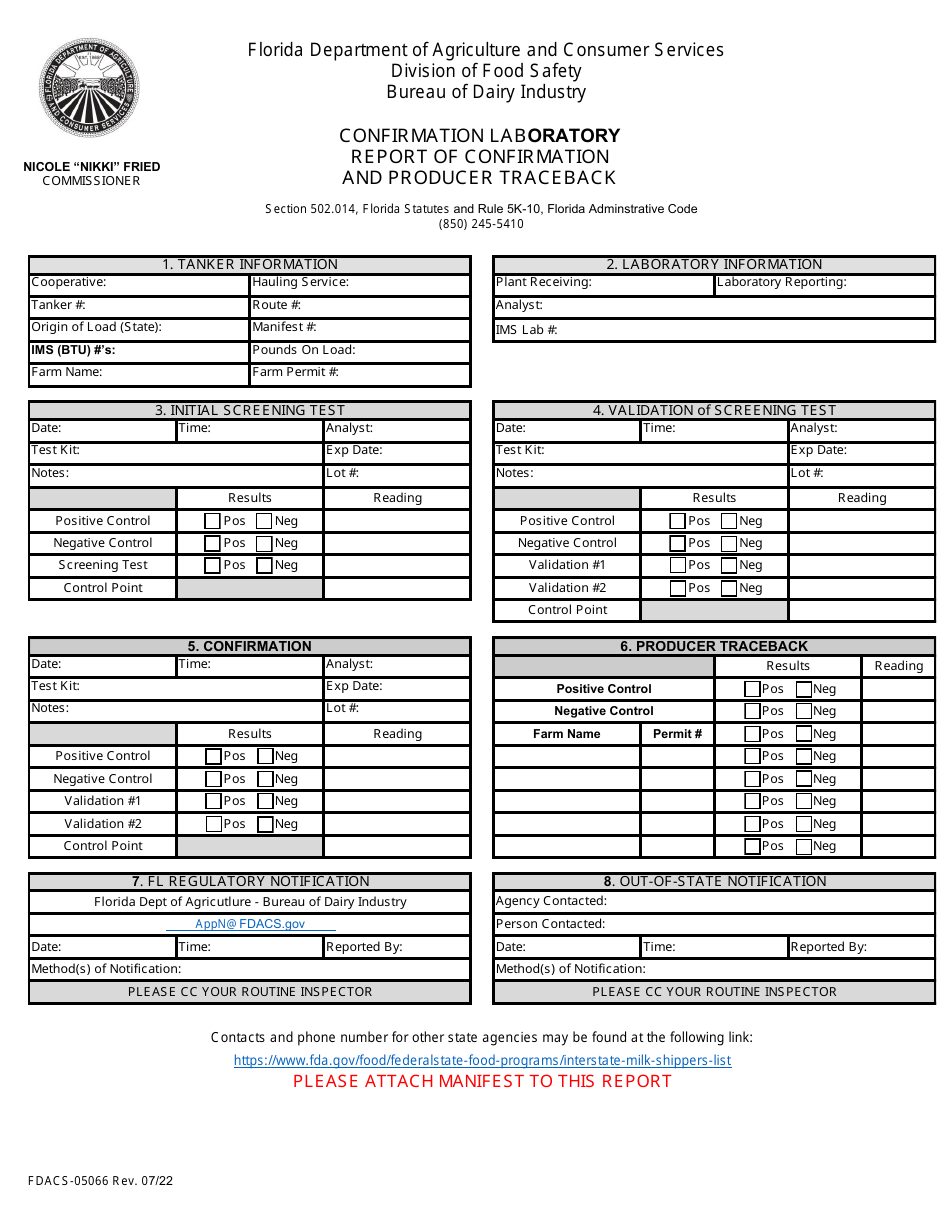 Form FDACS-05066 - Fill Out, Sign Online and Download Fillable PDF ...