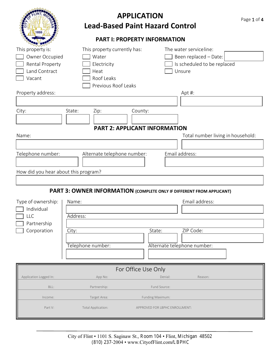 City of Flint, Michigan Lead-Based Paint Hazard Control Program ...