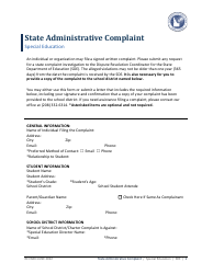 Idaho State Administrative Complaint Form - Special Education - Fill ...