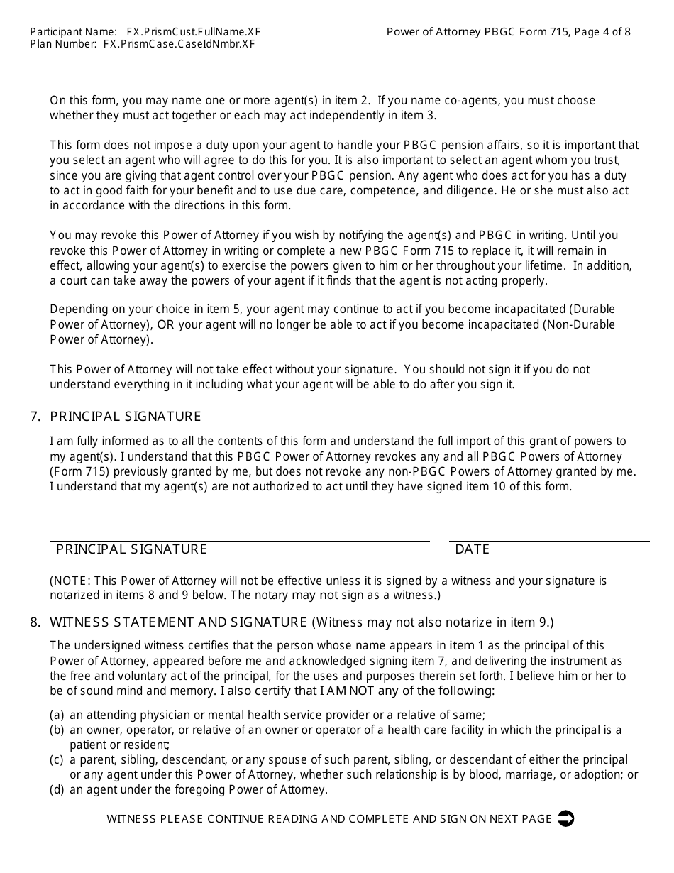PBGC Form 715 Fill Out Sign Online And Download Fillable PDF