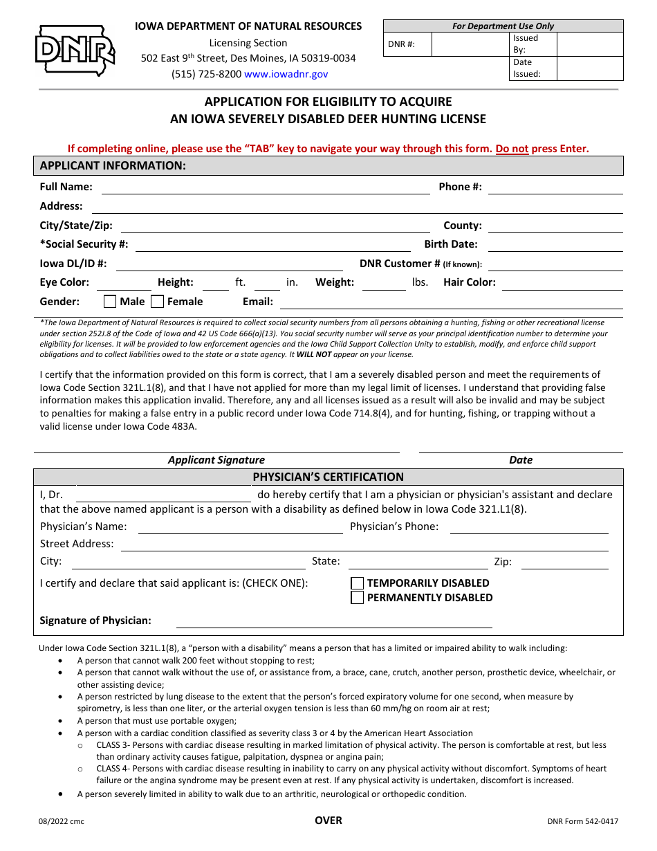 DNR Form 542-0417 - Fill Out, Sign Online and Download Fillable PDF ...