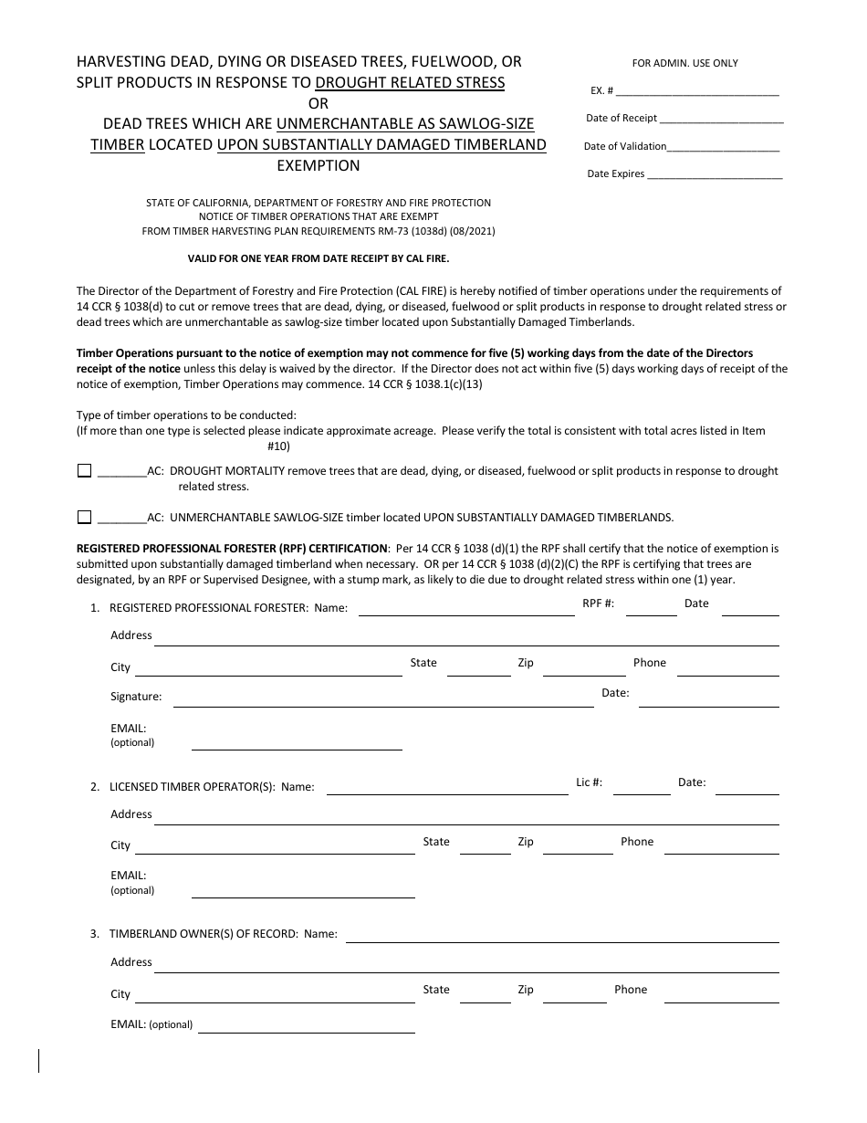 Form RM-73 (1038D) - Fill Out, Sign Online and Download Fillable PDF ...