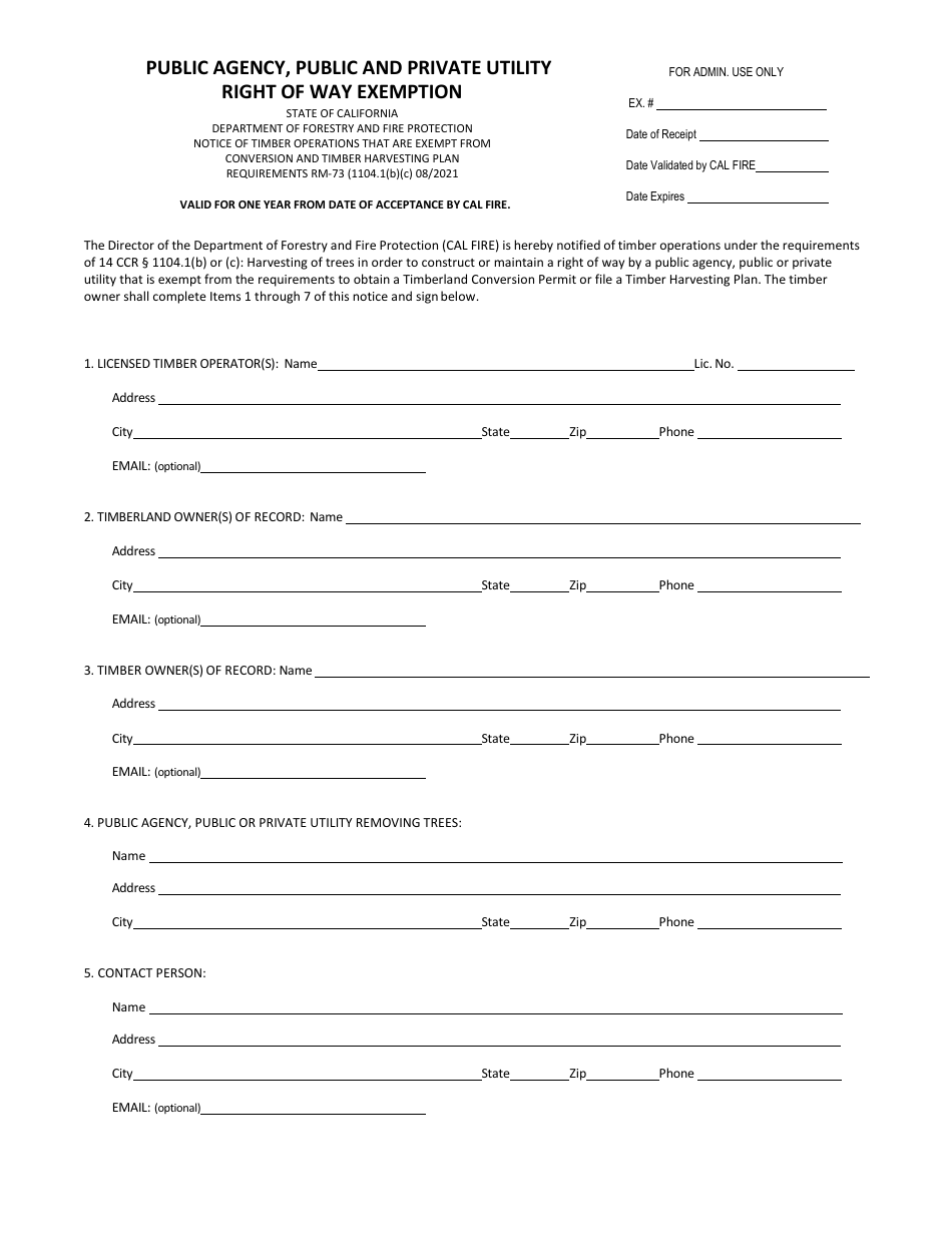 Form RM-73 - Fill Out, Sign Online and Download Fillable PDF ...