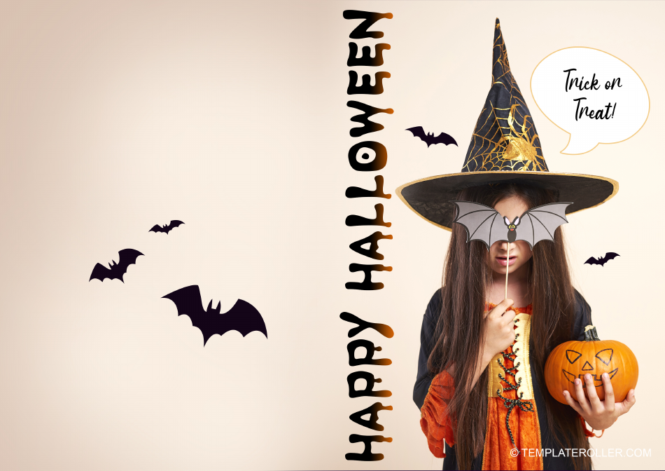 Halloween Card Template - Trick or Treat Download Printable PDF ...