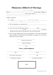 Free Marriage Affidavit Templates by State - Create PDF Online ...