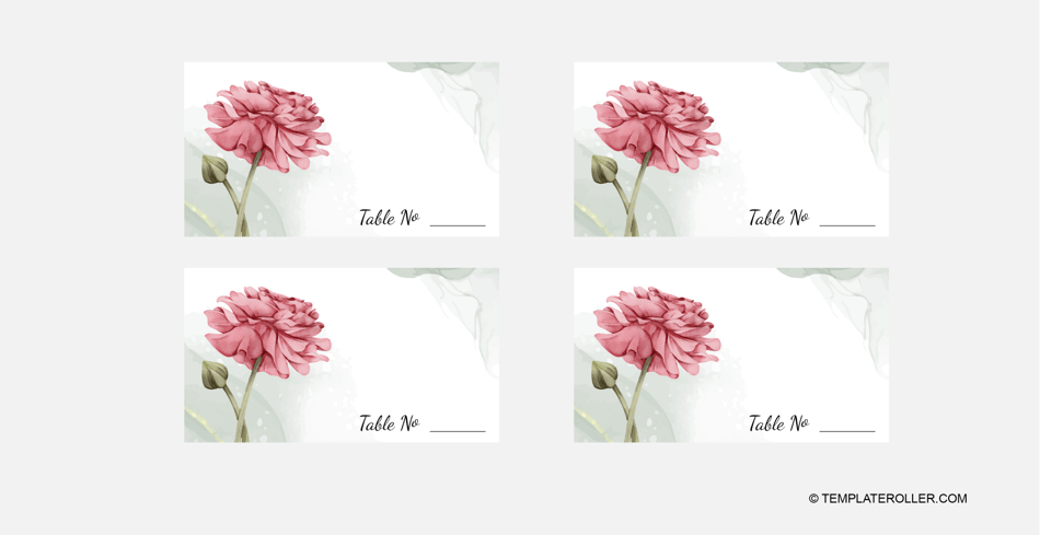 Wedding Place Card Template - White Download Printable PDF | Templateroller
