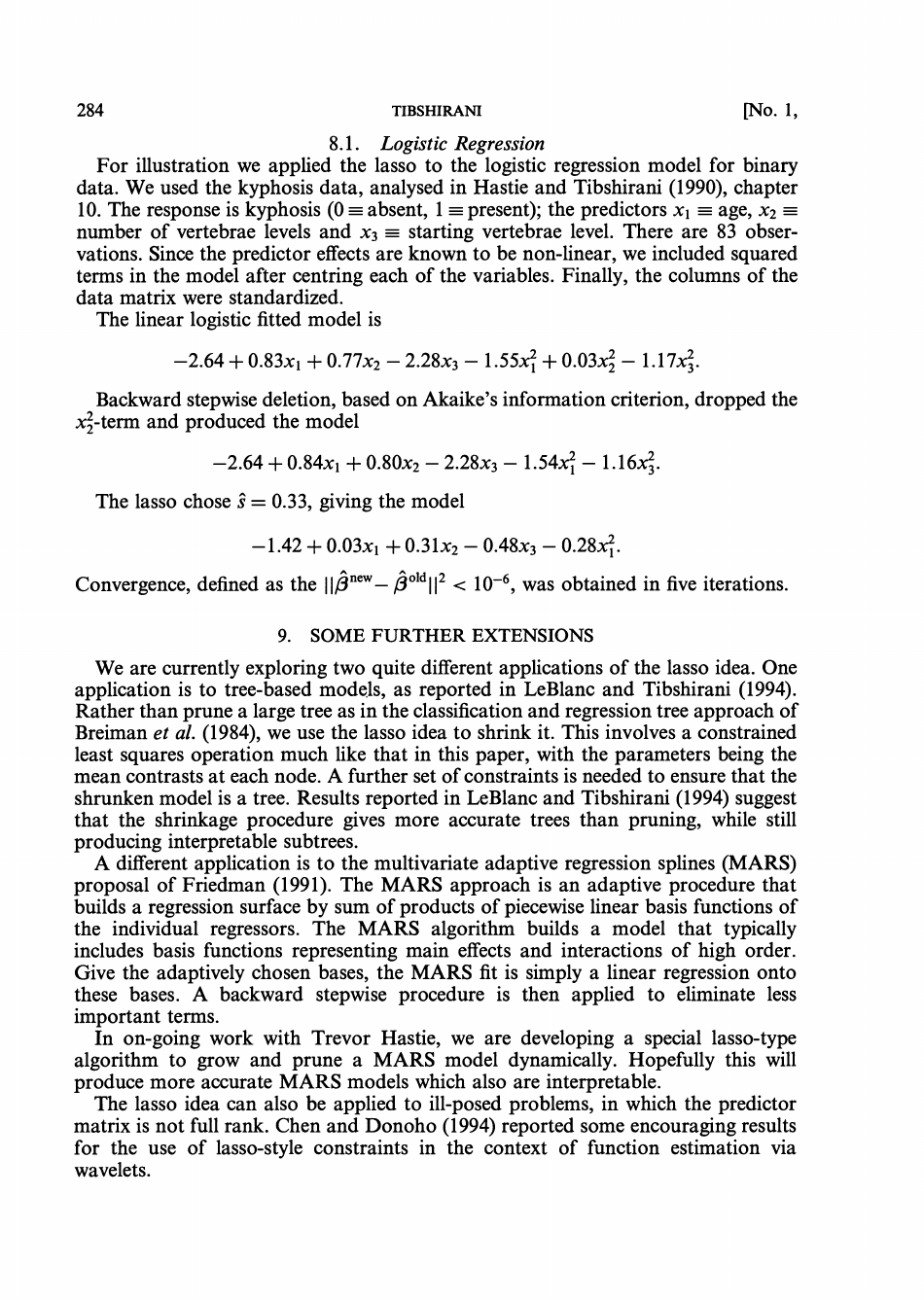 Regression Shrinkage and Selection via the Lasso - Robert Tibshirani ... Regression Shrinkage and Selection via the Lasso - Robert Tibshirani ...