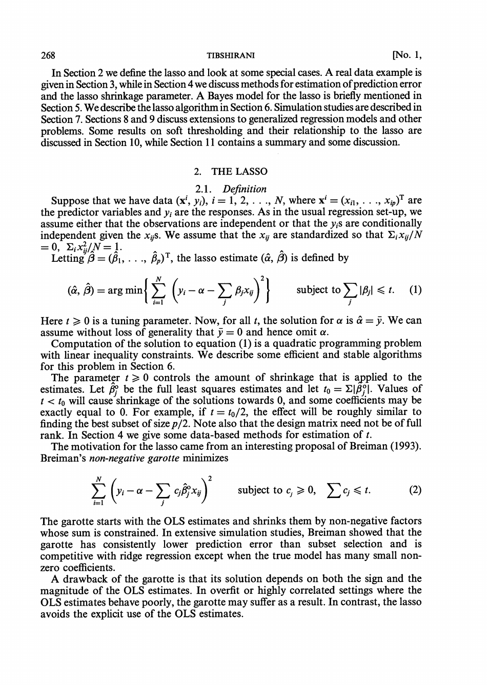 Regression Shrinkage and Selection via the Lasso - Robert Tibshirani Download Printable PDF ...