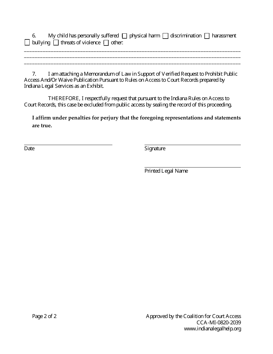 Indiana Minor Child Name Change Without Consent of Other Parent - Fill ... Indiana Minor Child Name Change Without Consent of Other Parent - Fill ...