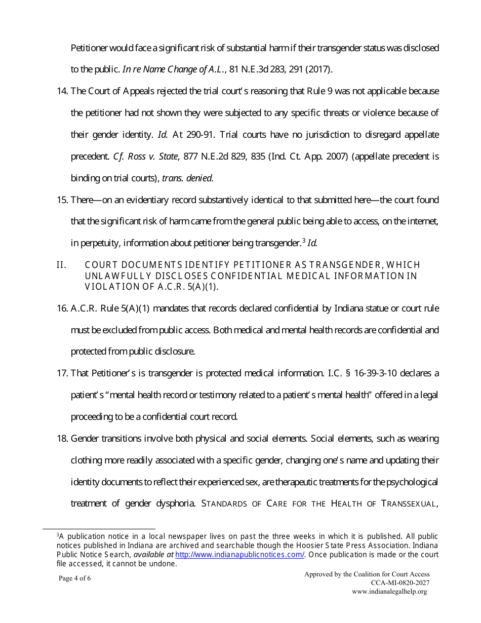 Indiana Minor Child Name Change Without Consent of Other Parent - Fill ... Indiana Minor Child Name Change Without Consent of Other Parent - Fill ...