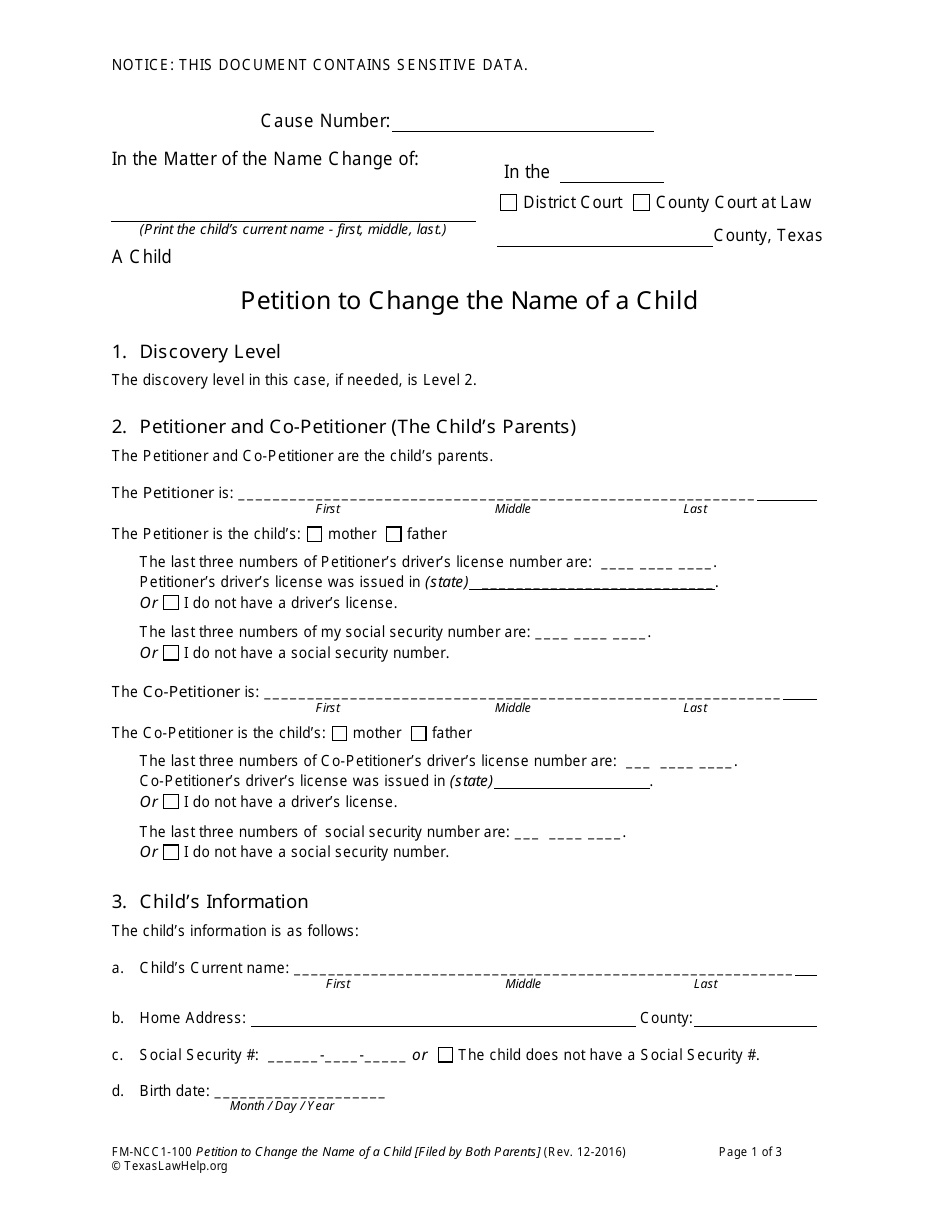 Form FM-NCC1-100 - Fill Out, Sign Online and Download Printable PDF ...