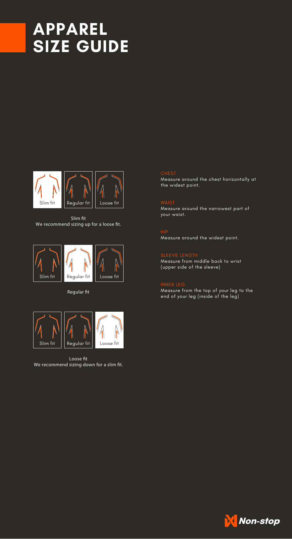 Apparel Size Chart - Non-stop Download Printable PDF | Templateroller