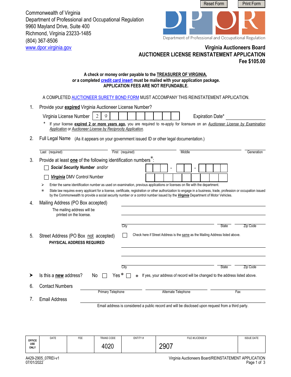 Form A429-2905_07REI - Fill Out, Sign Online and Download Fillable PDF ...