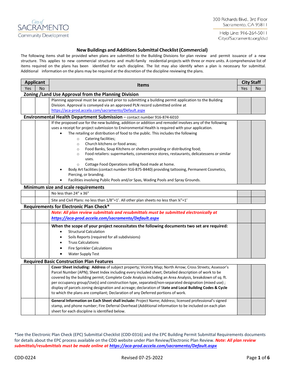 Form CDD-0224 - Fill Out, Sign Online and Download Printable PDF, City ...