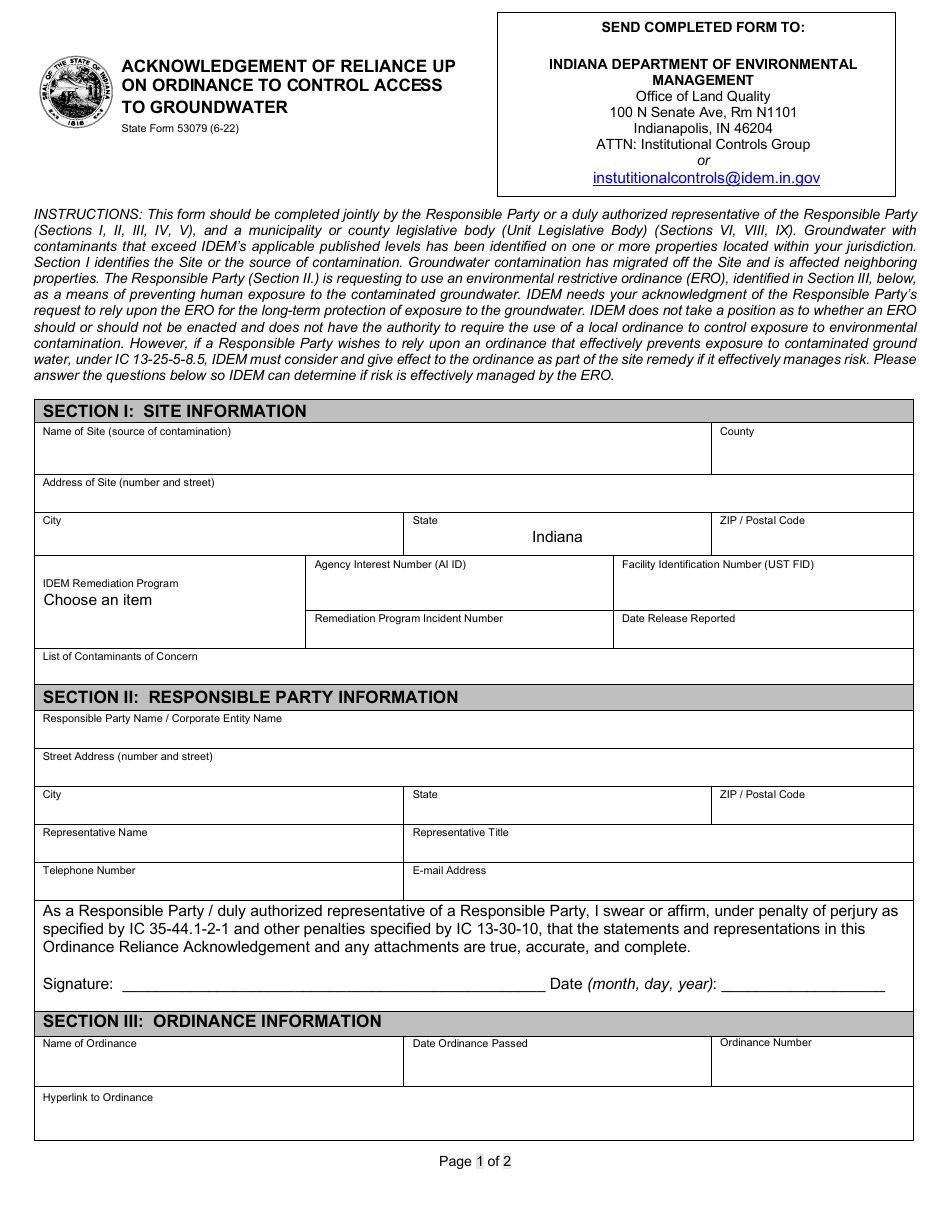 State Form 53079 - Fill Out, Sign Online and Download Fillable PDF ...