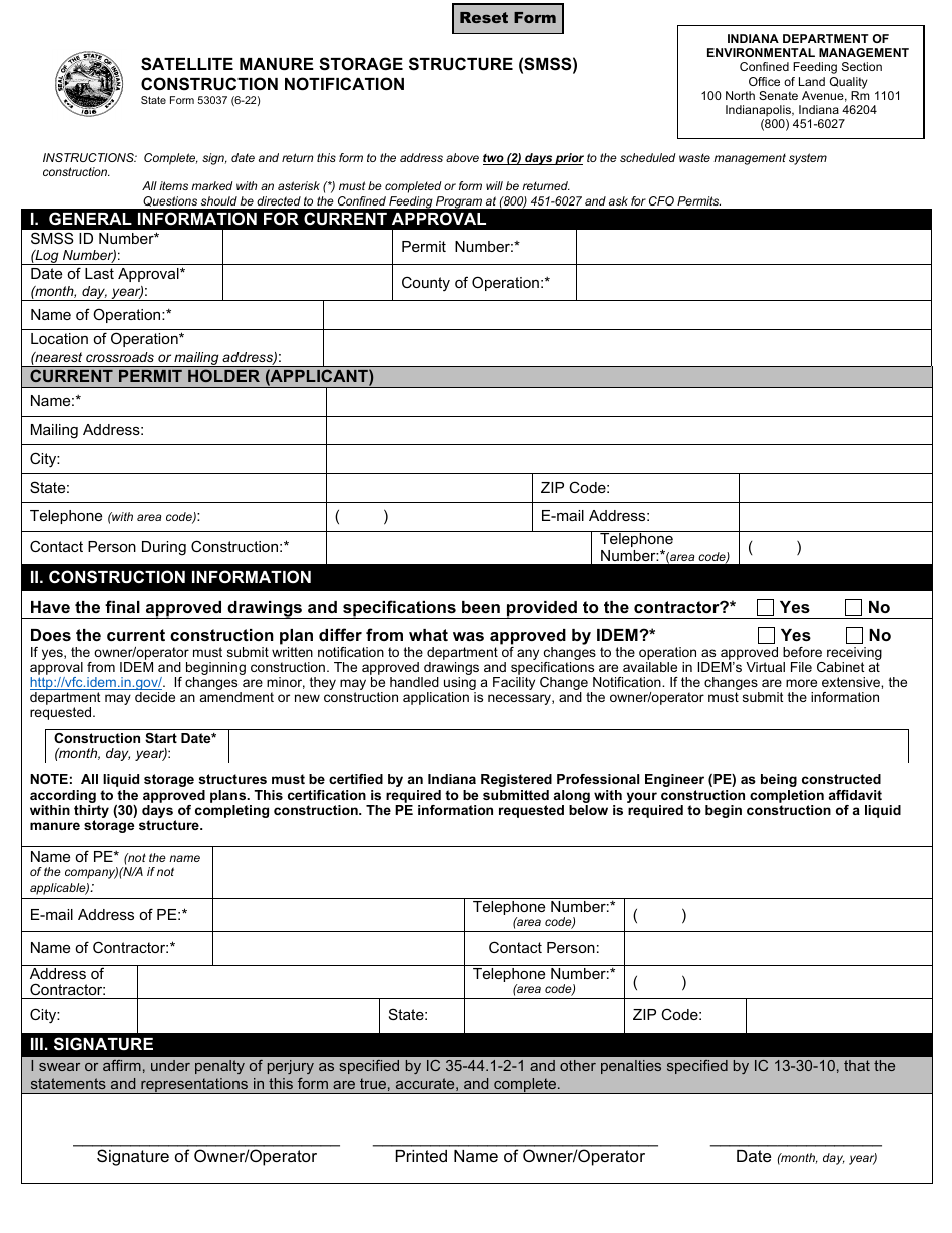 State Form 53037 - Fill Out, Sign Online and Download Fillable PDF ...