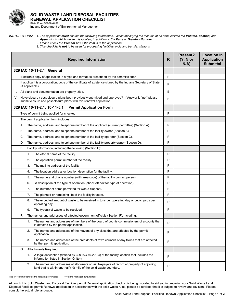 State Form 53088 - Fill Out, Sign Online and Download Fillable PDF ...