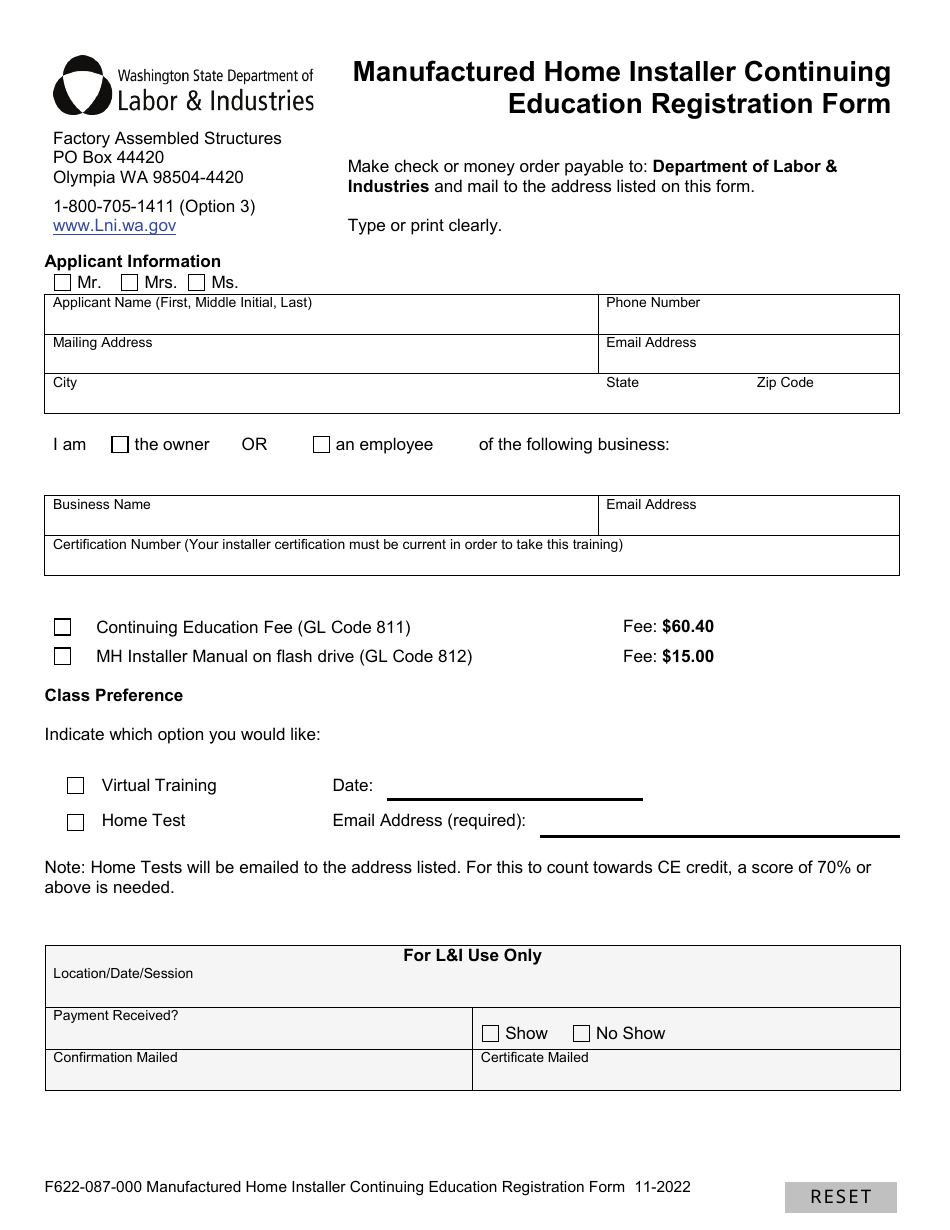 Form F622-087-000 - Fill Out, Sign Online and Download Fillable PDF ...