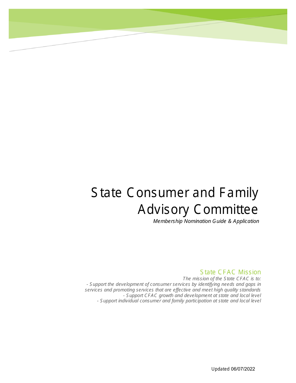 North Carolina State Consumer and Family Advisory Committee Membership ...