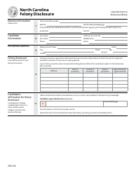 North Carolina Felony Disclosure - Fill Out, Sign Online and Download ...