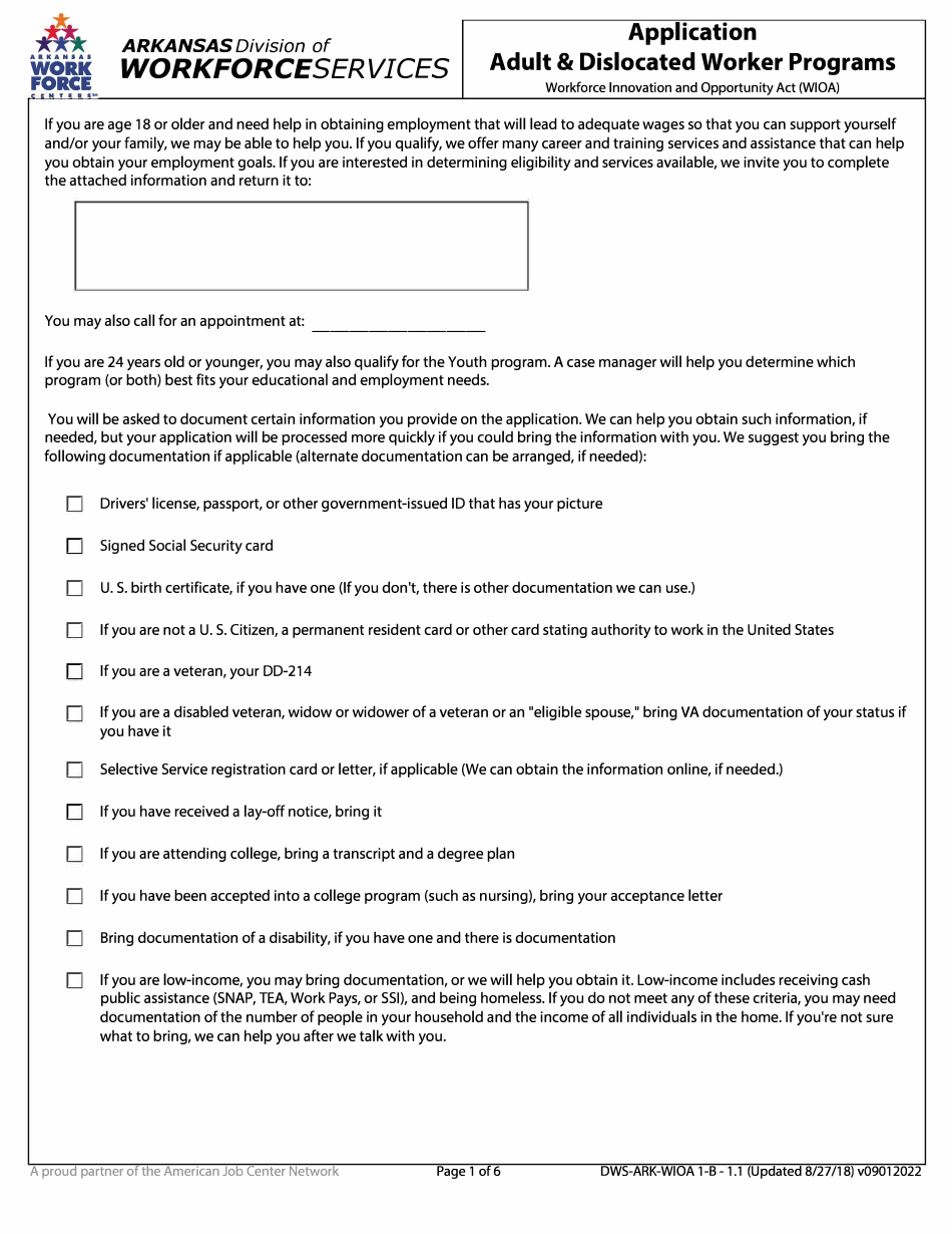 Form 1.1 - Fill Out, Sign Online and Download Fillable PDF, Arkansas ...