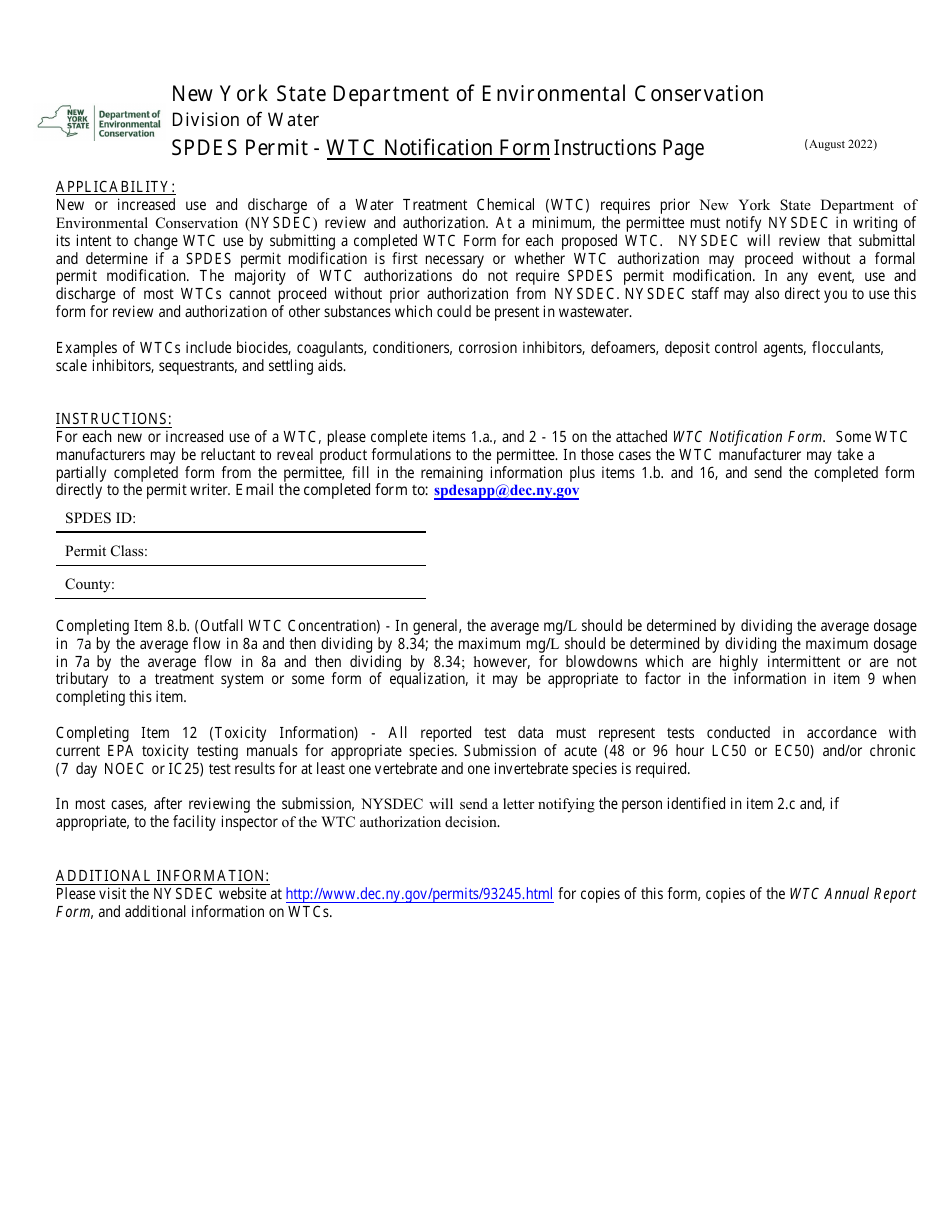 New York Wtc Notification Form Download Fillable PDF | Templateroller