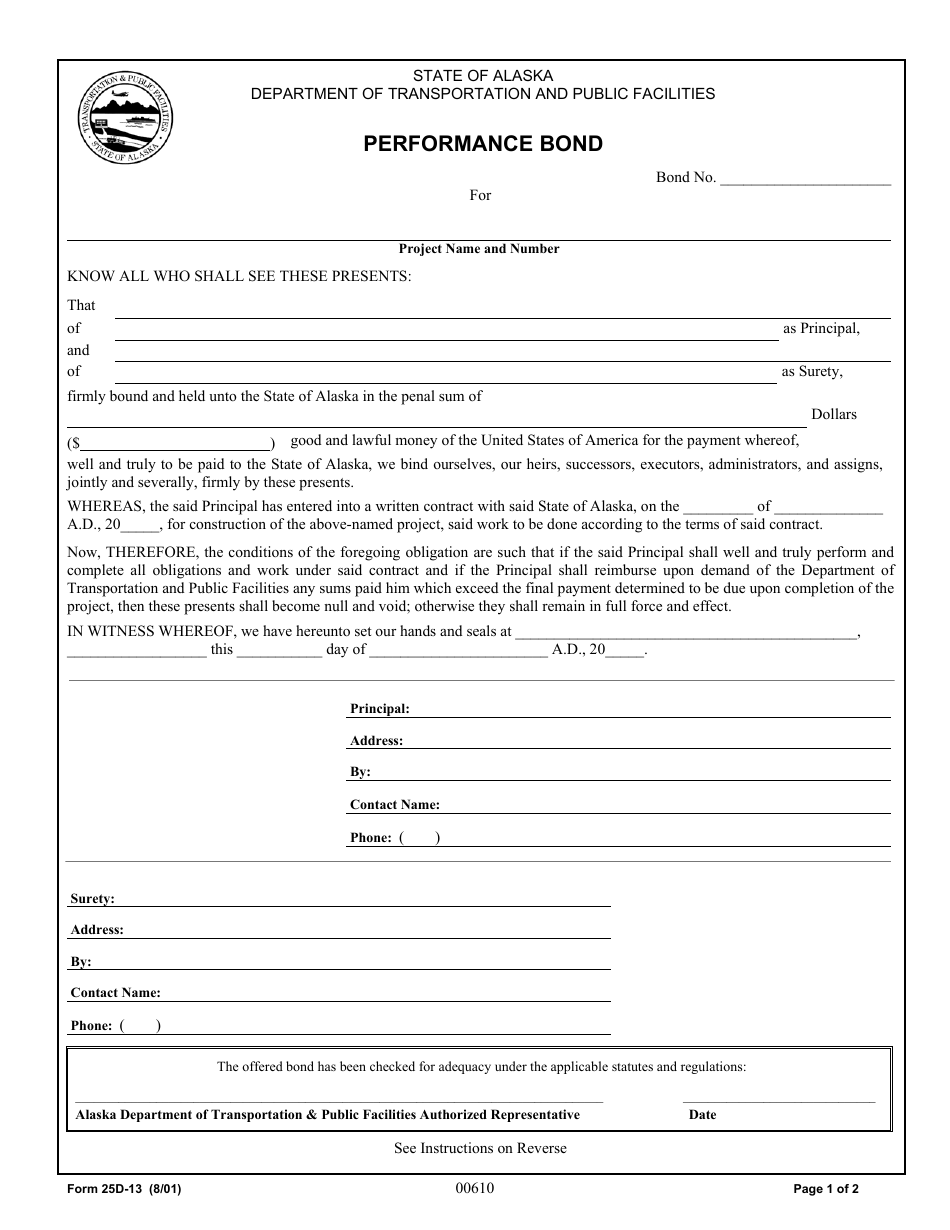 Form 25D-13 - Fill Out, Sign Online and Download Fillable PDF, Alaska ...