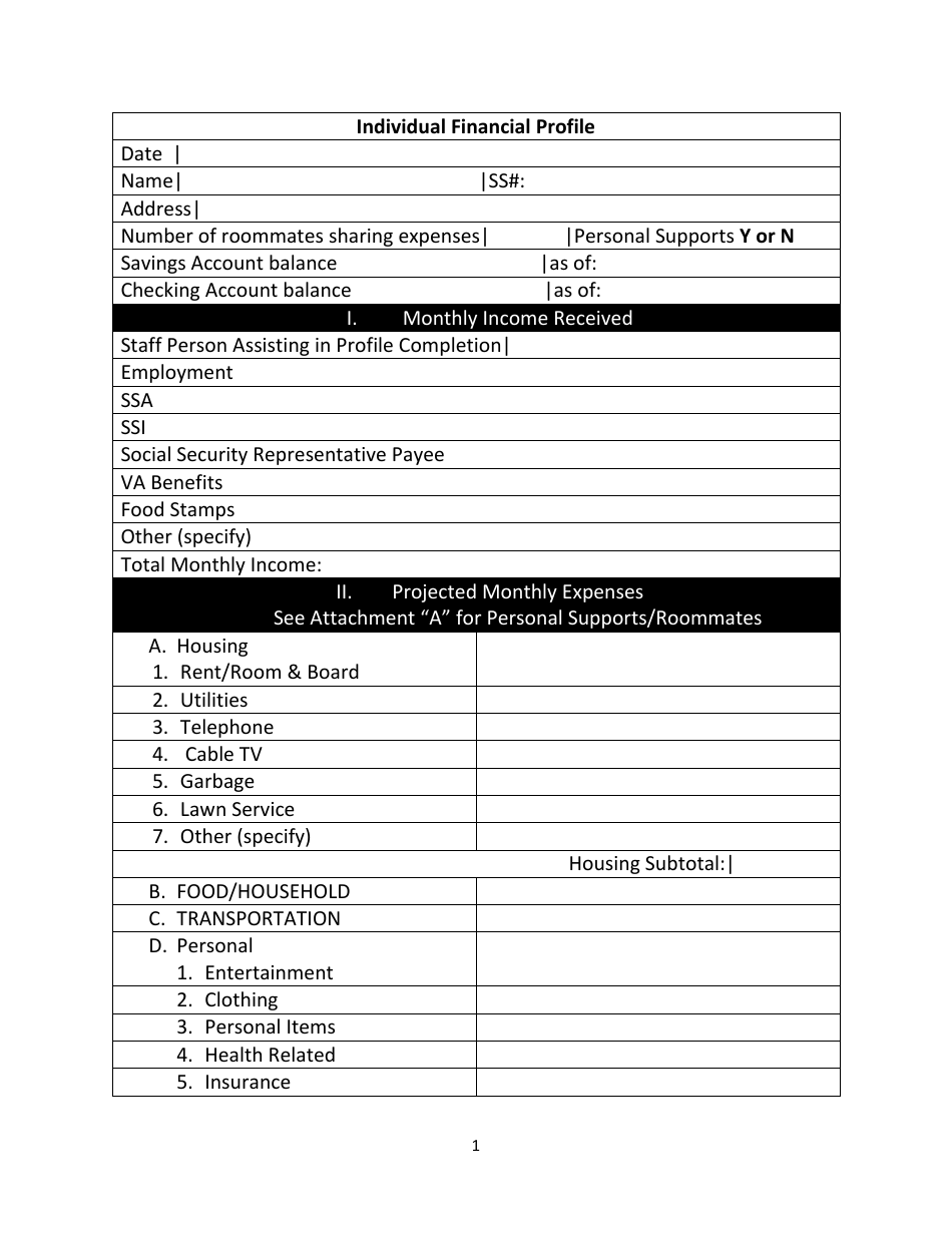 Florida Individual Financial Profile - Fill Out, Sign Online and ...