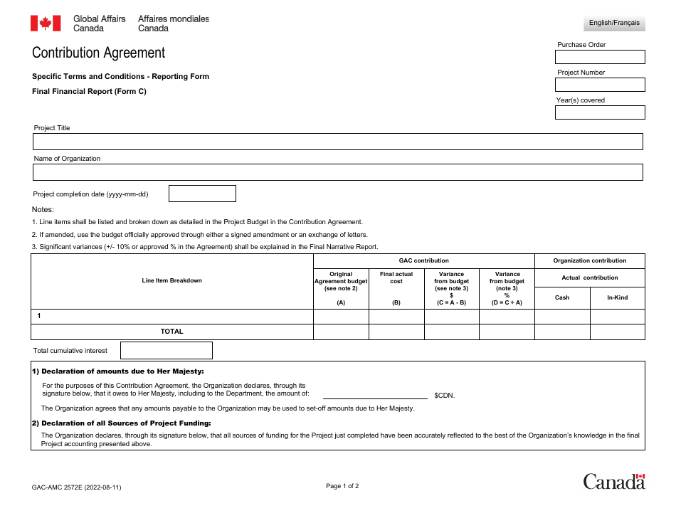 Form C (GAC-AMC2572) - Fill Out, Sign Online and Download Fillable PDF ...