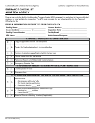 Form LIC9239 CN Download Fillable PDF or Fill Online Entrance Checklist ...
