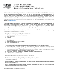 Download Instructions for Form E-554 Consumer Use Tax Return PDF ...