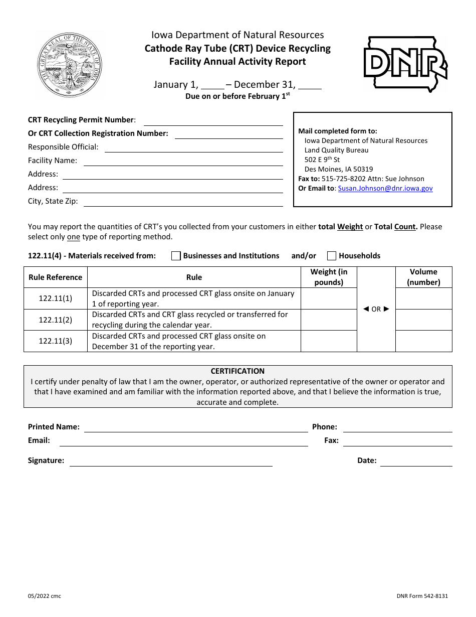 DNR Form 542-8131 - Fill Out, Sign Online and Download Fillable PDF ...