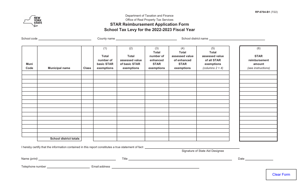Form RP-6704-B1 - 2023 - Fill Out, Sign Online and Download Fillable ...