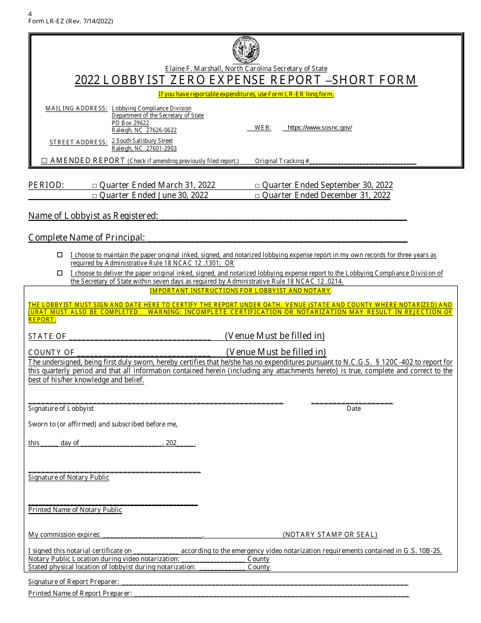 Form LR-EZ - 2022 - Fill Out, Sign Online and Download Printable PDF ...