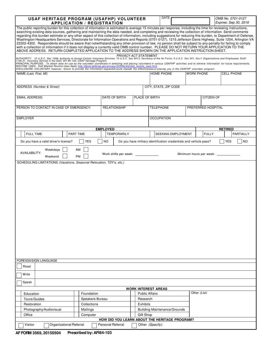 AF Form 3569 - Fill Out, Sign Online and Download Fillable PDF ...