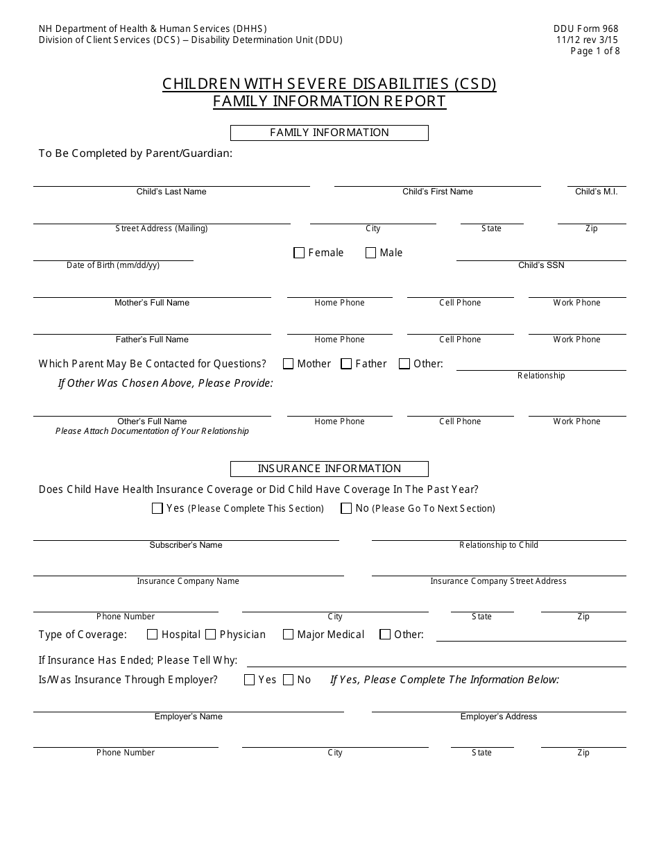 DDU Form 968 - Fill Out, Sign Online and Download Printable PDF, New ...