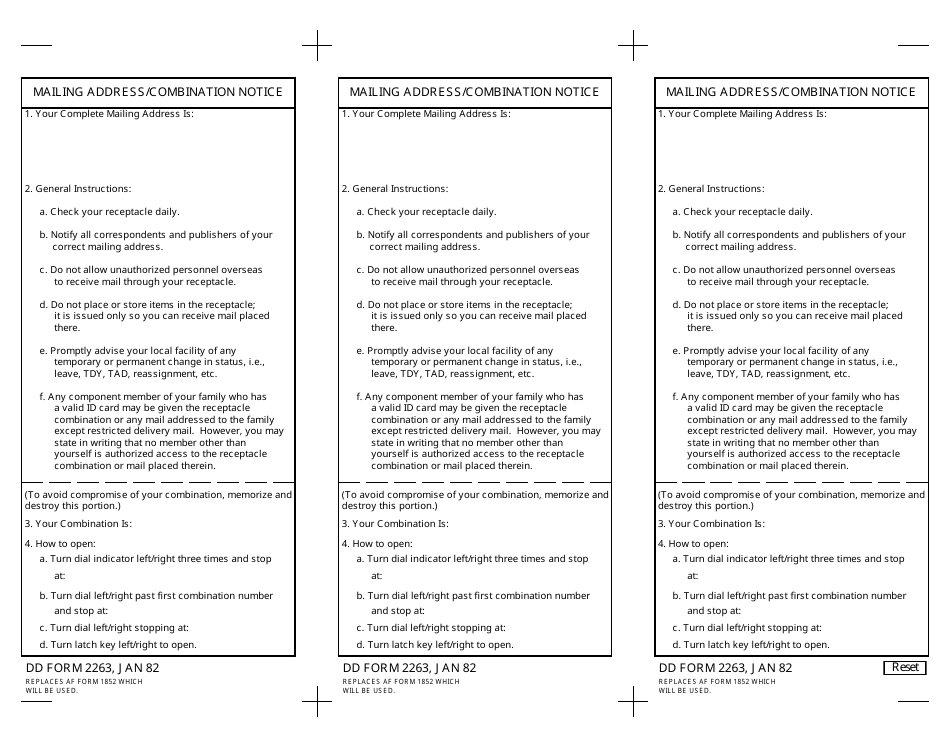 DD Form 2263 - Fill Out, Sign Online and Download Fillable PDF ...
