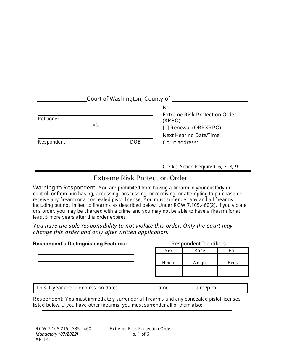 Form XR141 - Fill Out, Sign Online and Download Printable PDF ...