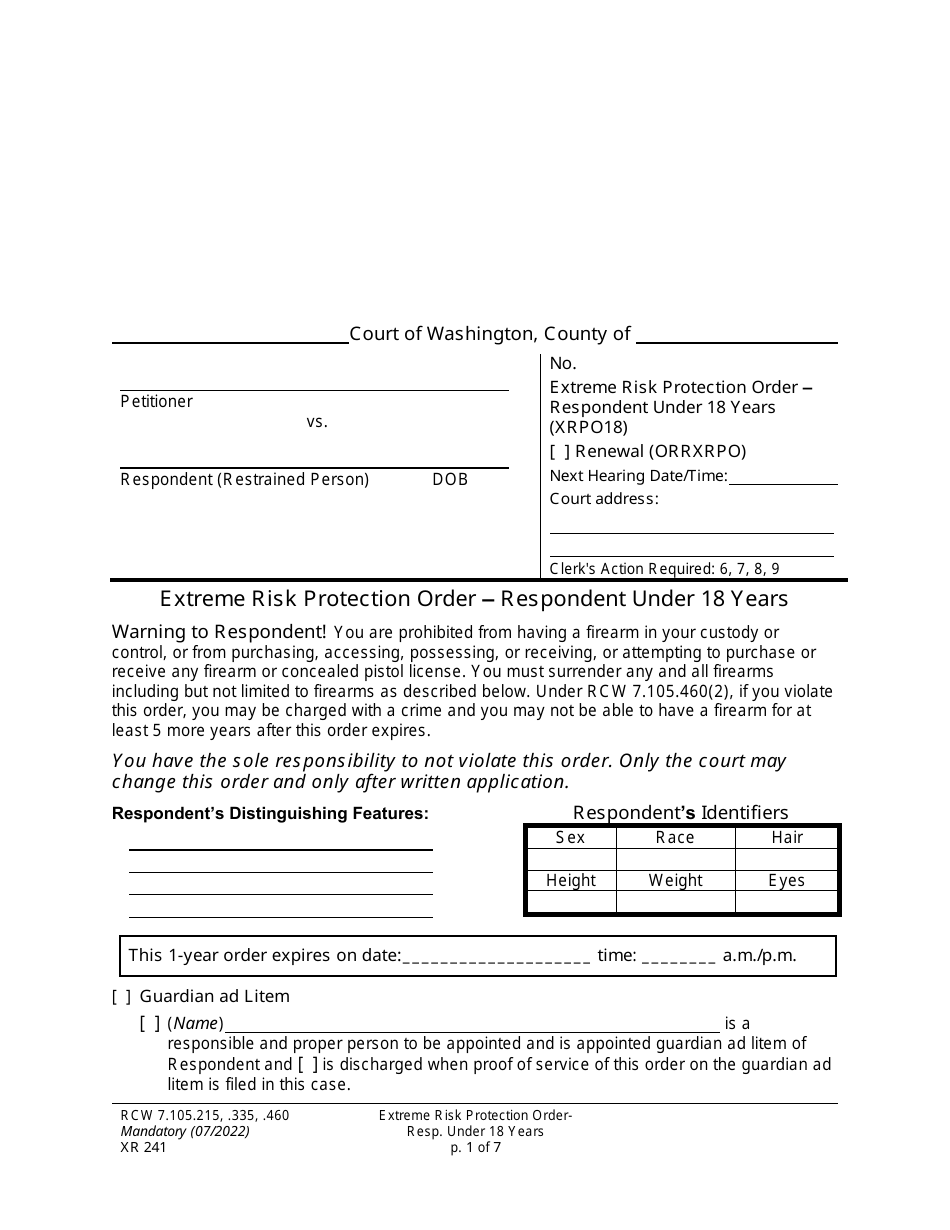 Form XR241 - Fill Out, Sign Online and Download Printable PDF ...