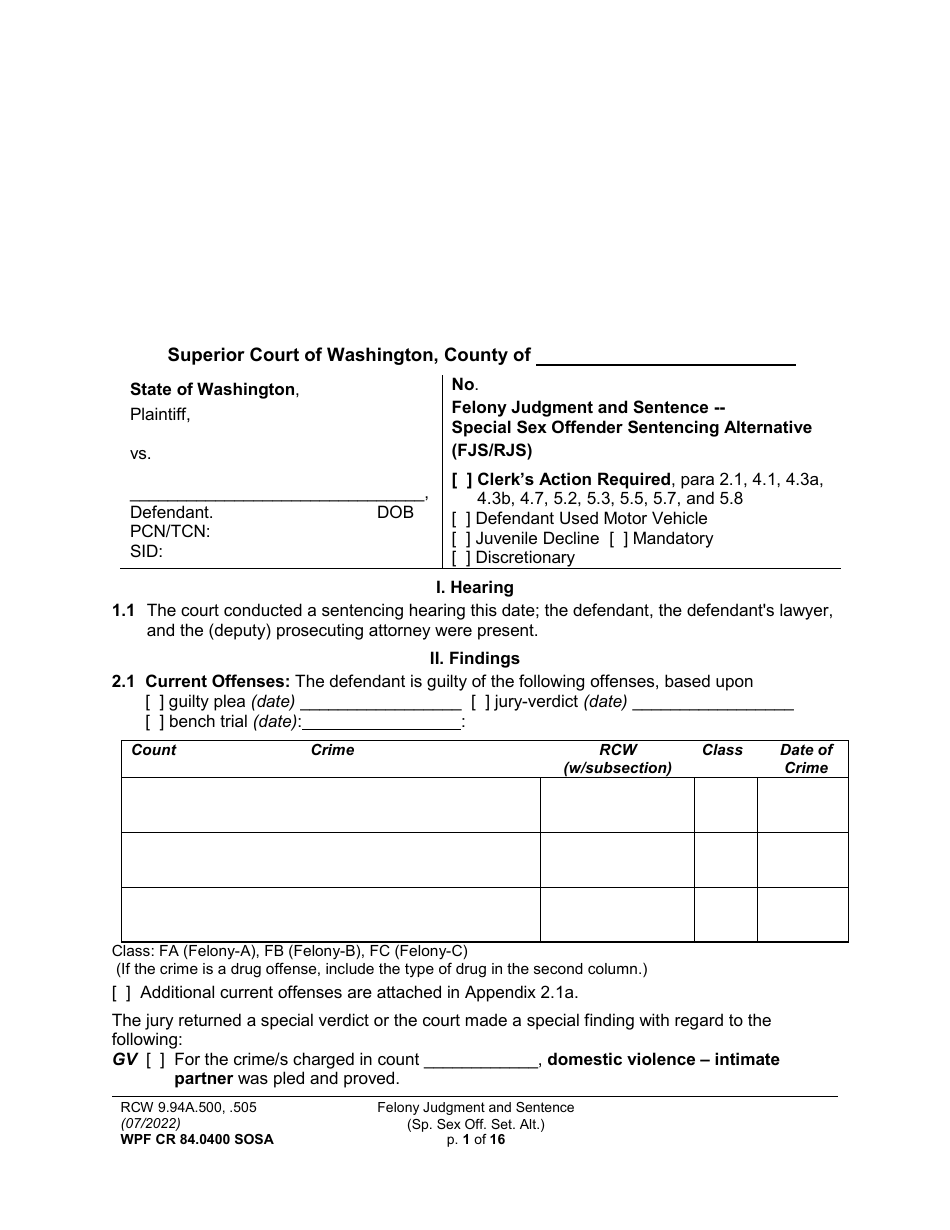 Form Wpf Cr84 0400 Sosa Fill Out Sign Online And Download Printable Pdf Washington