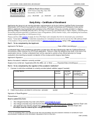 California Early Entry - Certificate of Enrollment - Fill Out, Sign Online and Download PDF ...