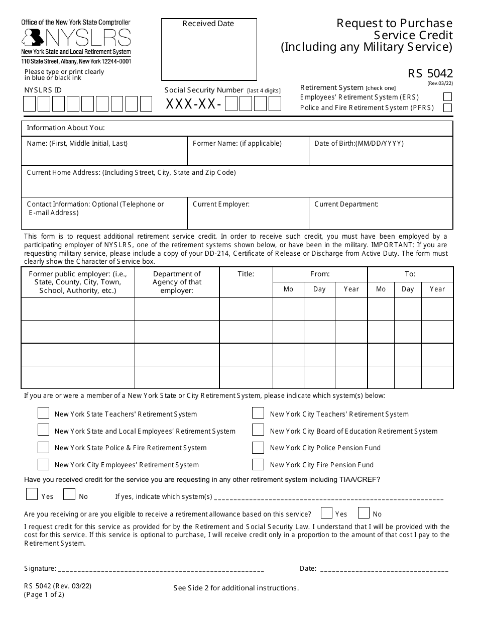 Form RS5042 Download Fillable PDF or Fill Online Request to Purchase ...