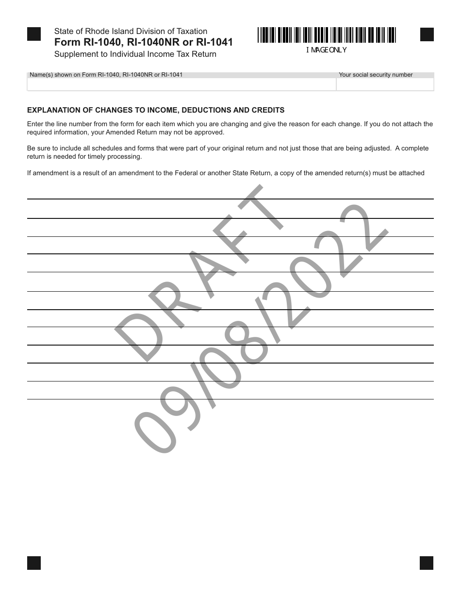 Form RI-1040 (RI-1040NR; RI-1041) Download Printable PDF or Fill Online ...